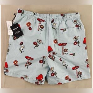 PacSun | Shorts | Pacsun Light Blue Floral Mushroom Trippy Beach ...